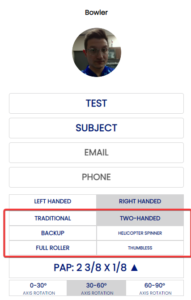 Bowler Type – Spectre ProShop Software